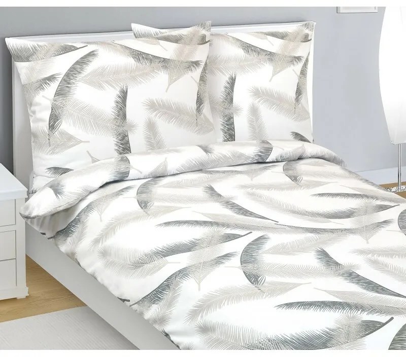 Bellatex Flanelové povlečení Pírko, 140 x 220 cm, 70 x 90 cm