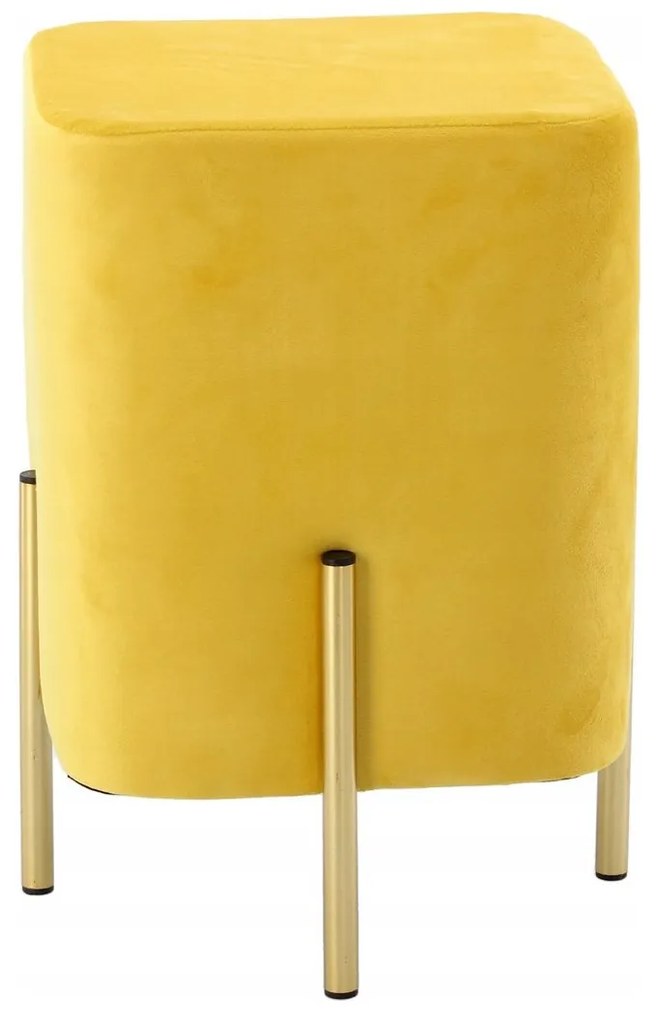 ROGU SUPPLIES sametová taburetka ve tvaru kostky - žlutá barva