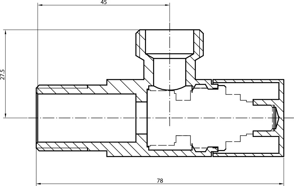 Aqualine rohový ventil 1/2 x 3/8 bez matky hranatý chrom 5318