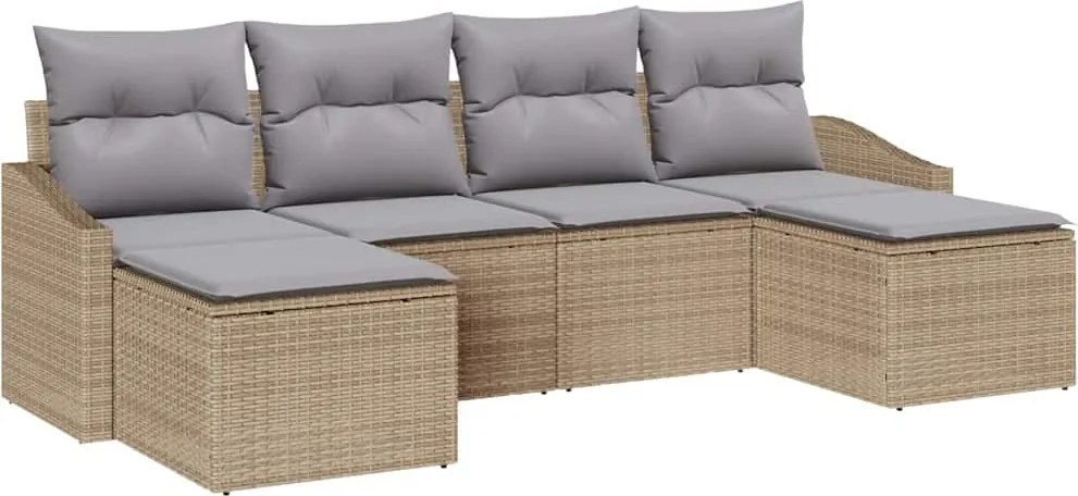 Set pohovek 6 ks Béžová polyratan 3346830