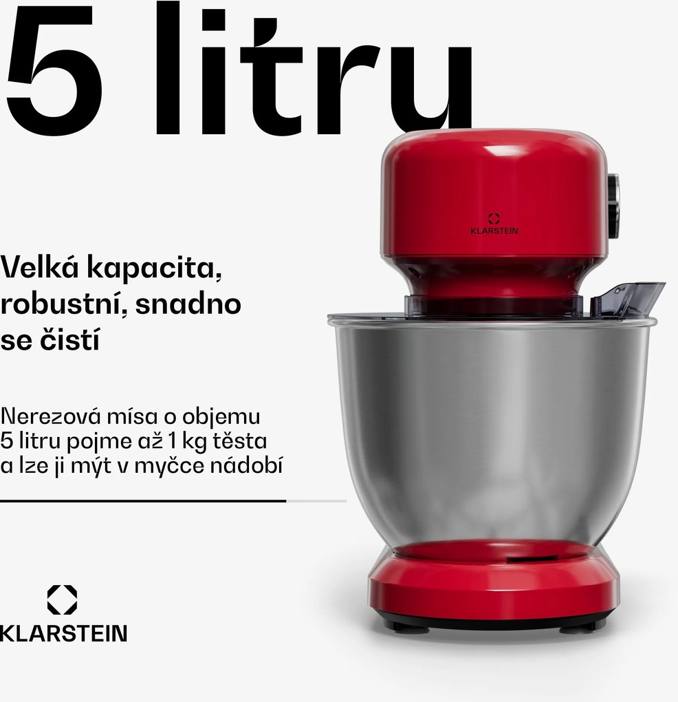 Klarstein Bella Evo kuchyňský robot | planetární míchací systém | 3 nástavce na mixování | 1500 W | 5 l