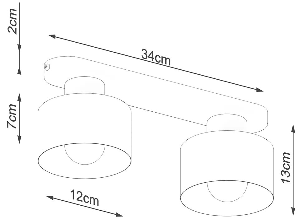Sollux Lighting Stropní svítidlo SAVAR 2 Černá