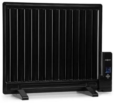 OneConcept Wallander, olejový radiátor, 600 W, termostat, olejové vyhřívání, plochý design, černý