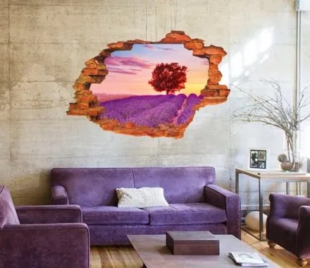 Decor4walls.cz Samolepka na zeď MJ8024E Výhled na krajinu 3D 90x60cm