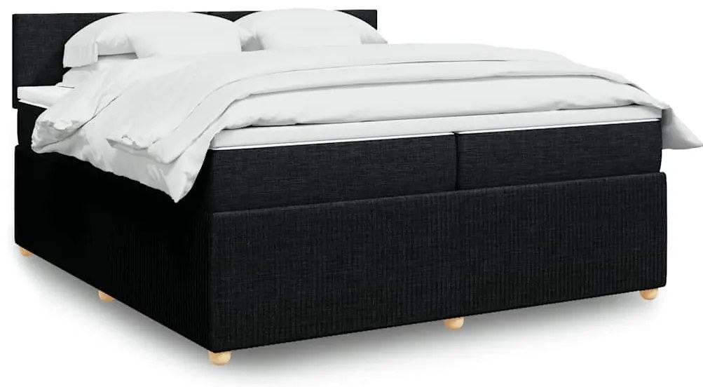 Box spring postel s matrací černá 200x200 cm textil 3287558