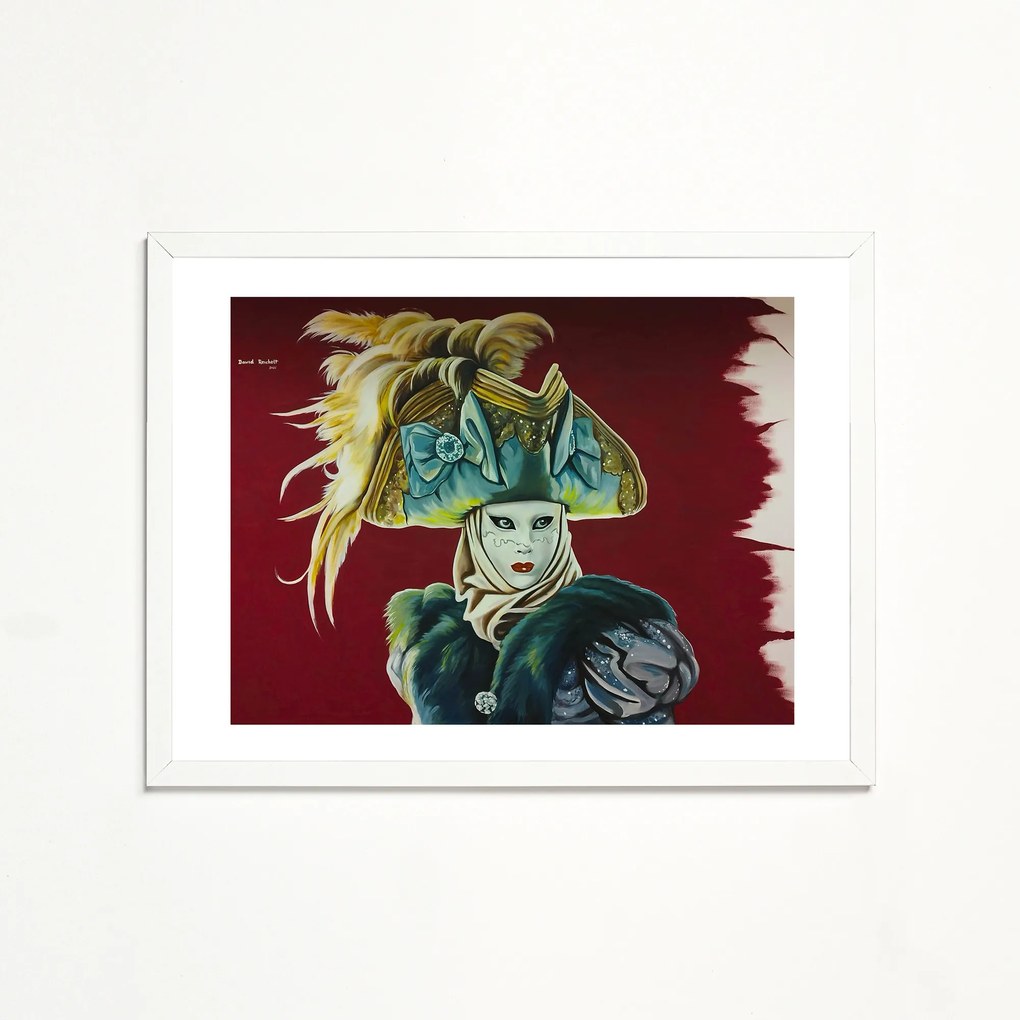 David Reichelt | Benátská maska I Rám: Černý, Velikost: 30 x 40 cm