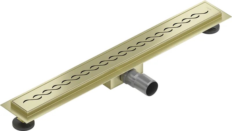 Mexen Flat, lineární podlahový žlab 50 cm, M18, zlatá matná, 1A23050-15