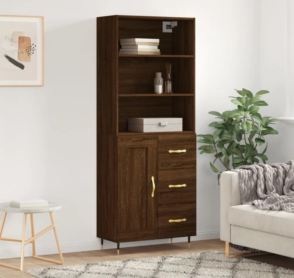 vidaXL Skříň highboard 69,5 x 34 x 180 cm kompozitní dřevo [3189997] Barva: Betonová šedá