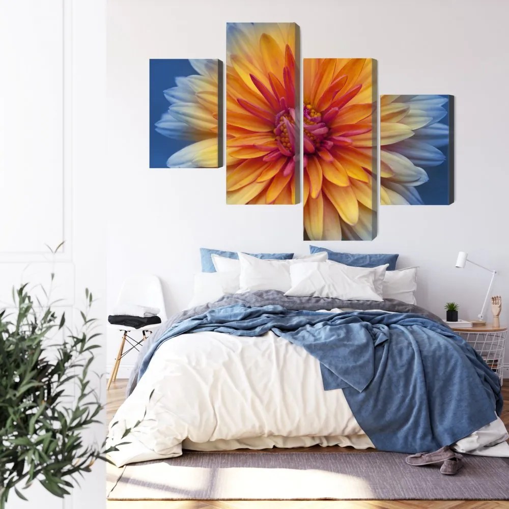 Vícedílný obraz Chryzantéma Květina Zblízka 3D Nedostatek Nedostatek Přírodní plátno 120x75