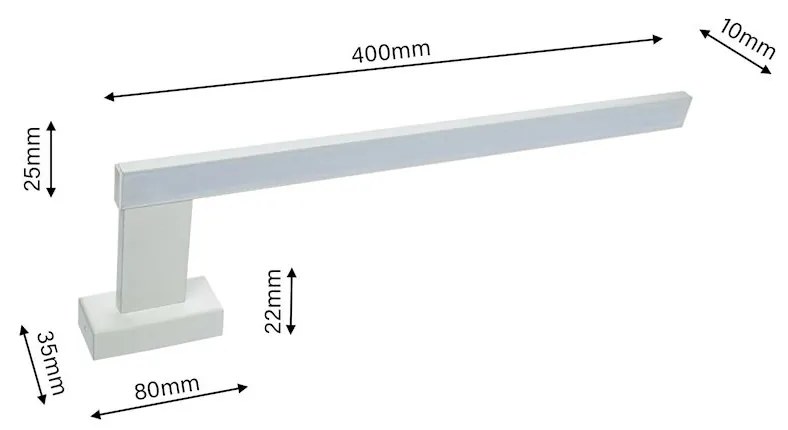 Nástěnné LED svítidlo Shine R, 1x LED 11w, 4000k, (45 cm), w