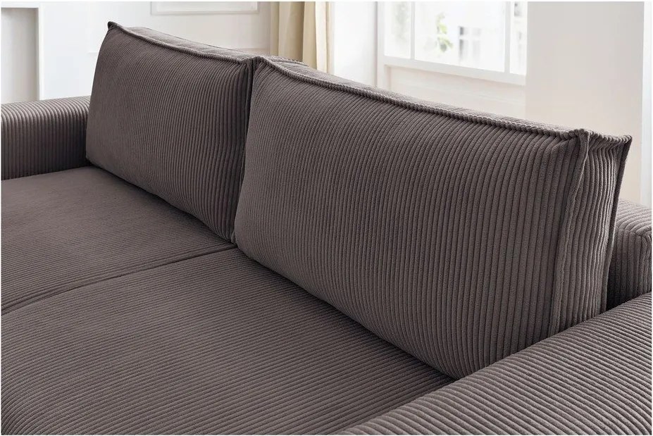 Taupe manšestrová rozkládací pohovka 245 cm Nihad – Bobochic Paris