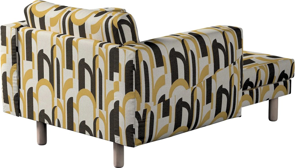 Potah na IKEA Norsborg šezlong s loketními opěrkami barva vícebarevná látka pletený vzor, vzorované