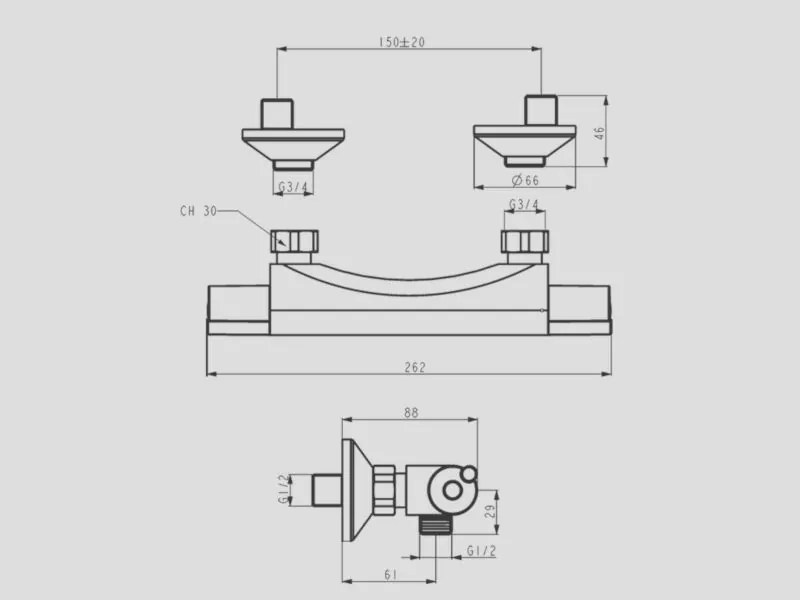 NOVASERVIS sprchová termostatická baterie AQUALIGHT 2560/1,0