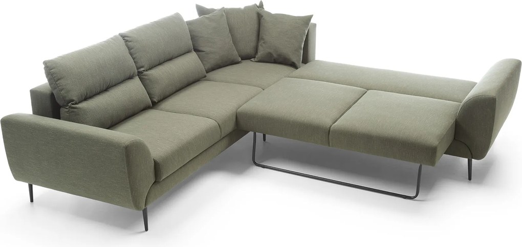 Rohová rozkládací sedací souprava do L QUALITY, 265 cm, s úložným prostorem Roh pohovky: Pravý roh, Barva látky: Šedá (Vogue 15)