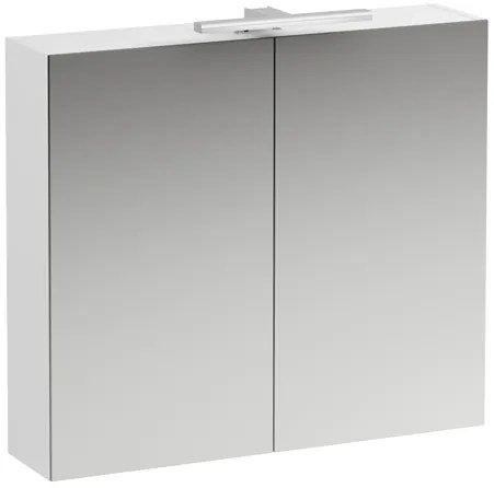 Base zrcadlová skříňka 80 x 70 cm, s osvětlením a zásuvkou, bílá/mat, Laufen