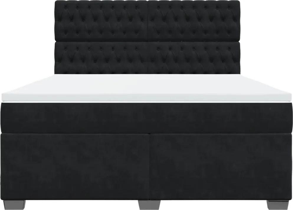 Box spring postel s matrací černá 180x200 cm samet 3293286