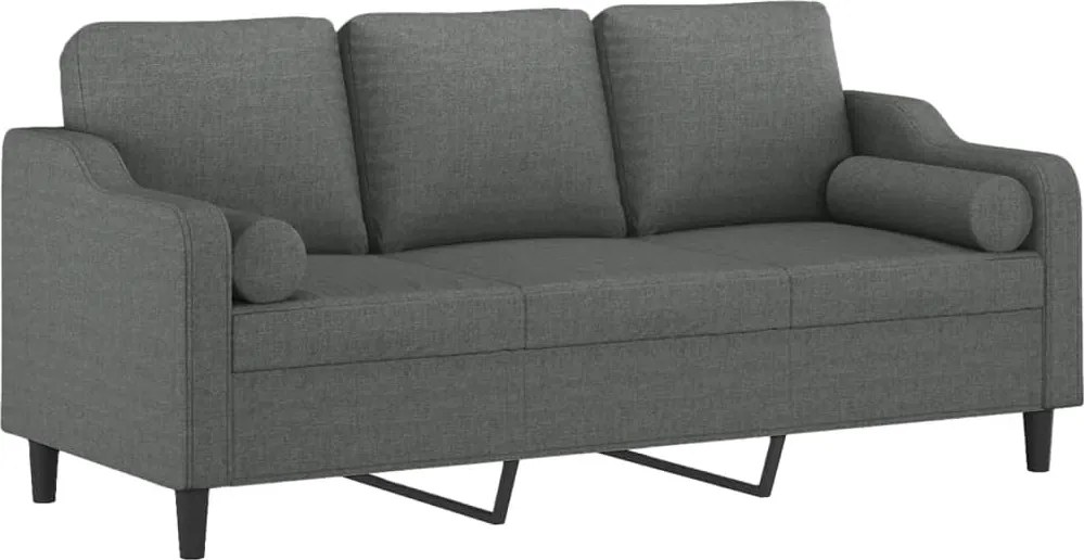 3místná pohovka s polštáři tmavě šedá 180 cm textil 3200854