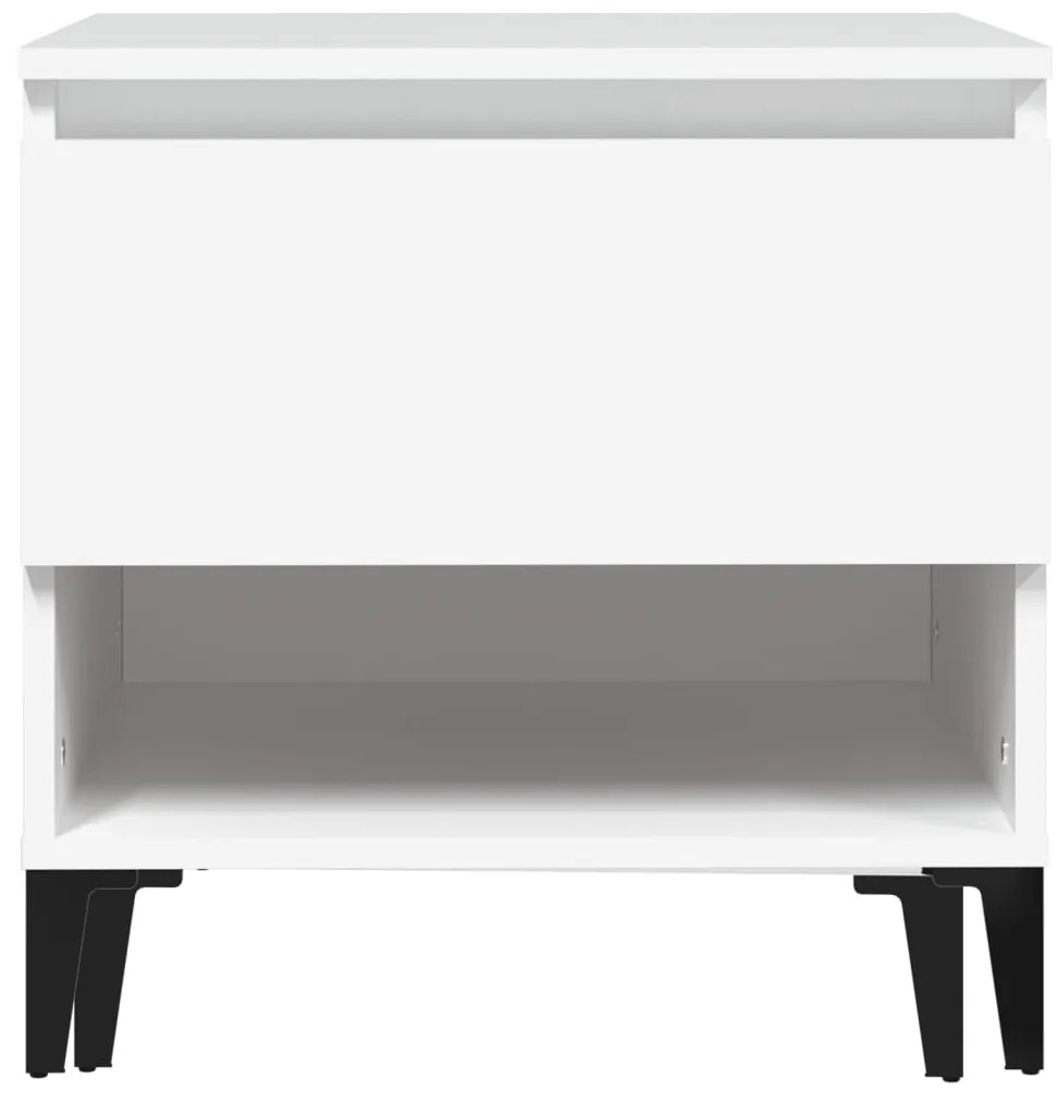 Odkládací stolky 2 ks bílé 50 x 46 x 50 cm kompozitní dřevo - Default Title