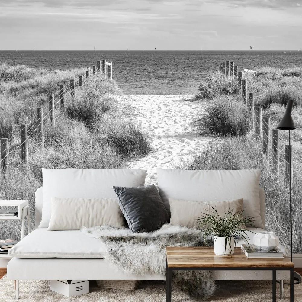 Fototapeta Pojďme Dolů Na Pláž Black &amp;amp; White Samolepící tapety 152.5x104