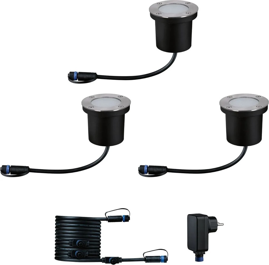 P 94717 Plug & Shine LED zemní svítidlo Floor základní sada neláká hmyz IP67 2200K 3x4,5W antracit - PAULMANN
