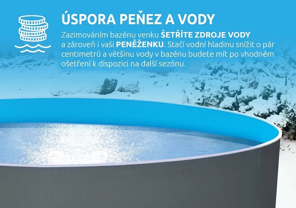 Bazén Orlando 4,57x1,07 m - ŠEDÝ, bazén, fólie, skimmer