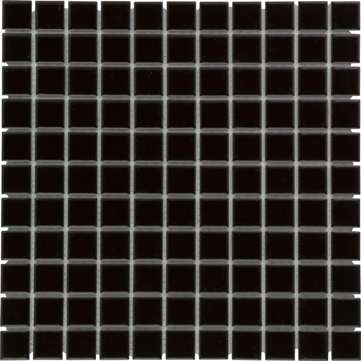 FIN Obklad keramická černá Mozaika Černá Lesk 25 2,5x2,5 (30,2x30,2) cm - LAF23317