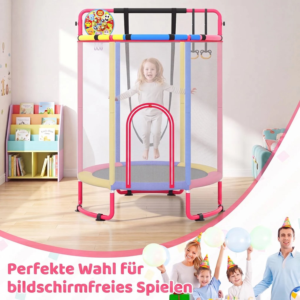 Costway Trampolína pro děti 154 cm 6 v 1 Dětská trampolína s gymnastickou