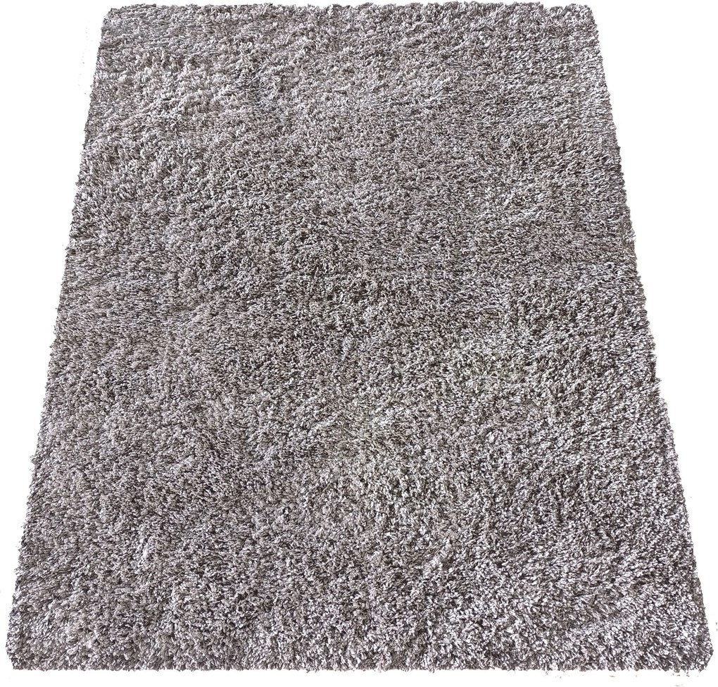 DY Šedý a béžový protiskluzový koberec shaggy Camel Rozměr: 60x100 cm