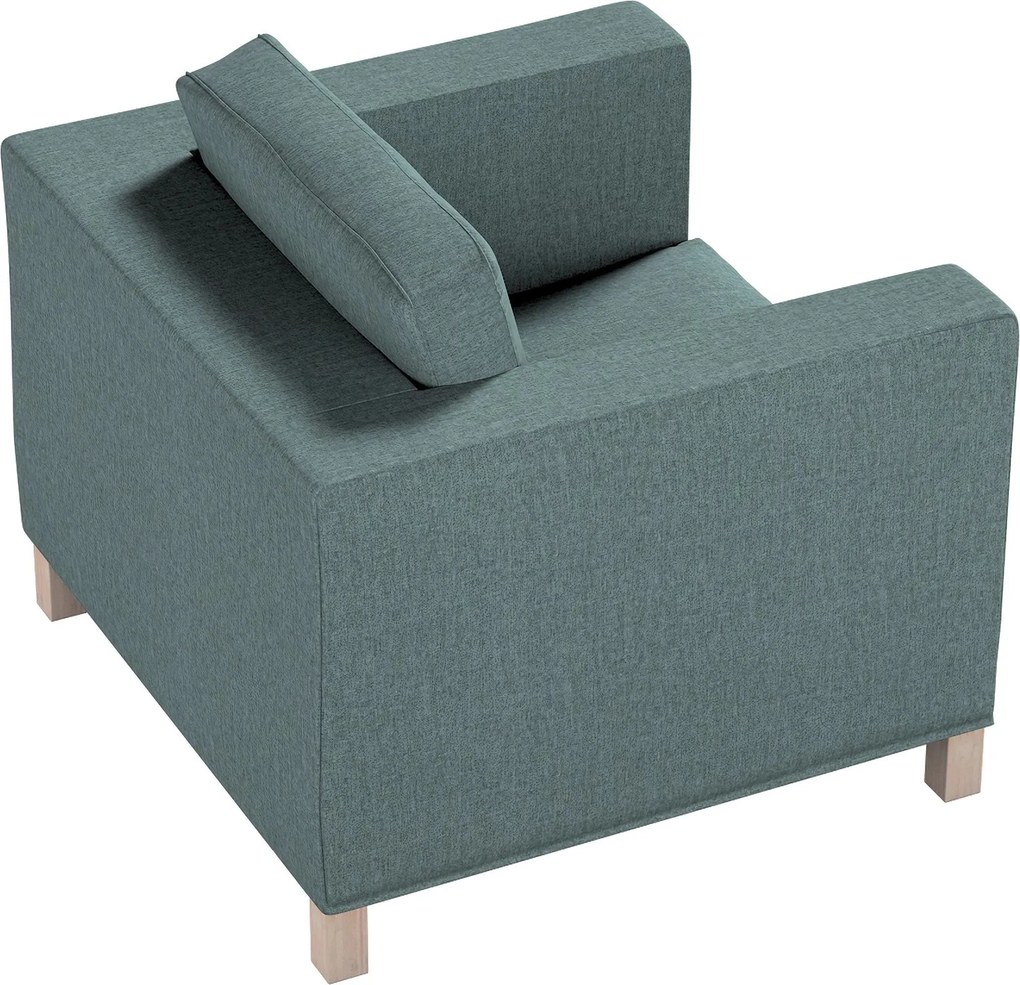 Potah na křesko IKEA Karlanda, krátký barva modrá látka pletený vzor