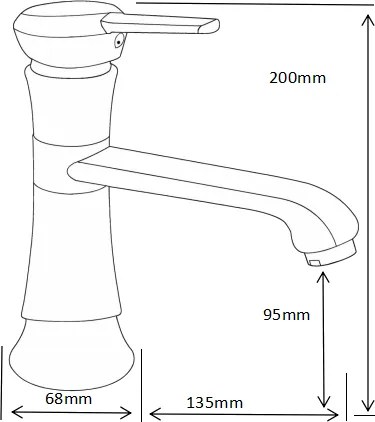 Mexen Rose - umyvadlová baterie, Černá,73300-70