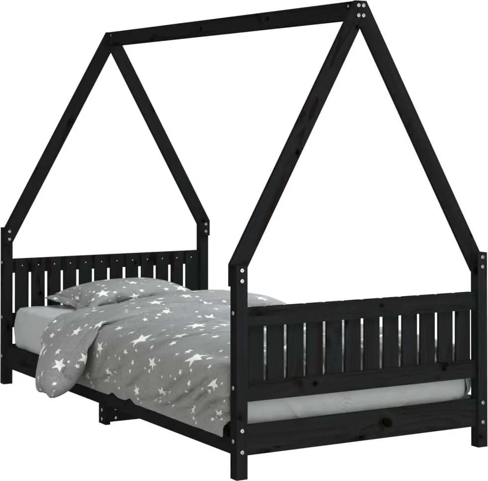 vidaXL Dětská postel 90 x 190 cm masivní borové dřevo [834509] Barva: Bílá