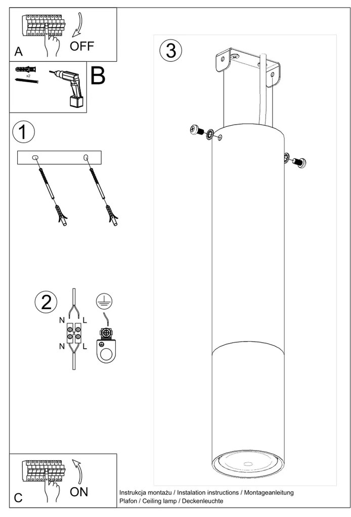 Stropní svítidlo Loopez, 1x černé kovové stínítko, ch