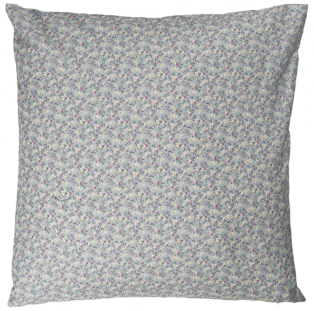 IB LAURSEN Povlak na polštář Flower Pattern 60x60cm, růžová barva, zelená barva, šedá barva, bílá barva, textil
