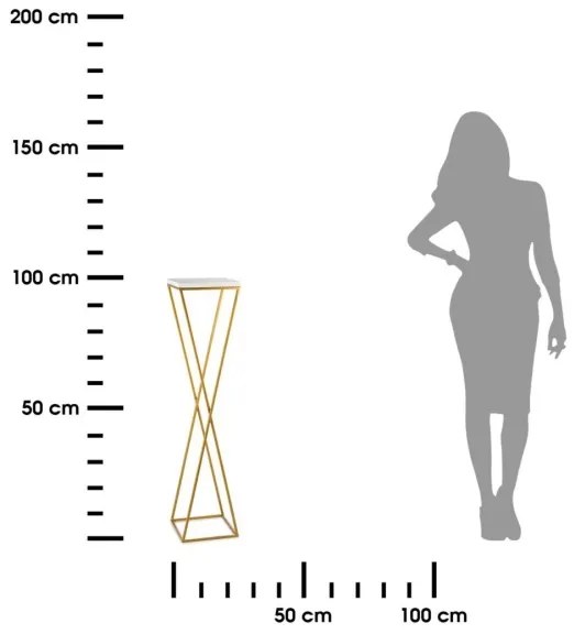 Stojan na květiny LOFT 100x24 cm zlatá/bílá