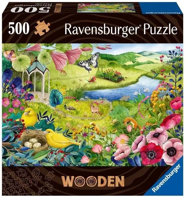 Puzzle ravensburger puzzle 175130 dřevěné puzzle divoká zahrada 500 dílků