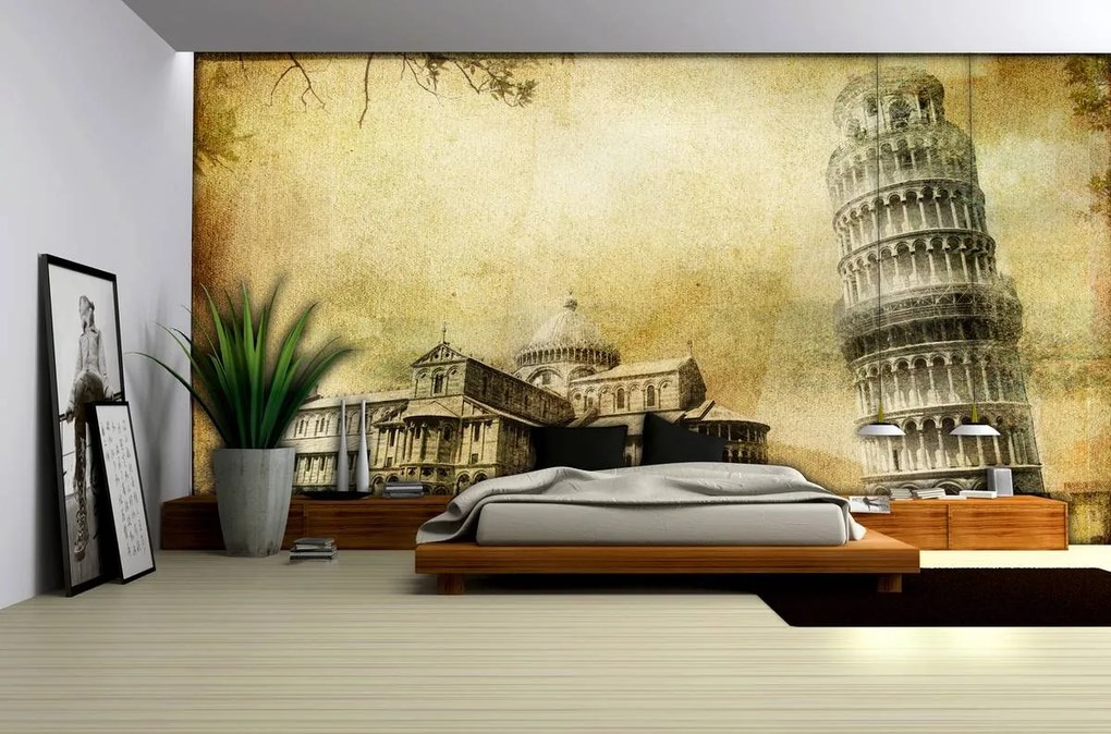 Fototapeta - Vintage Art Pisa City Urban (152,5x104 cm)