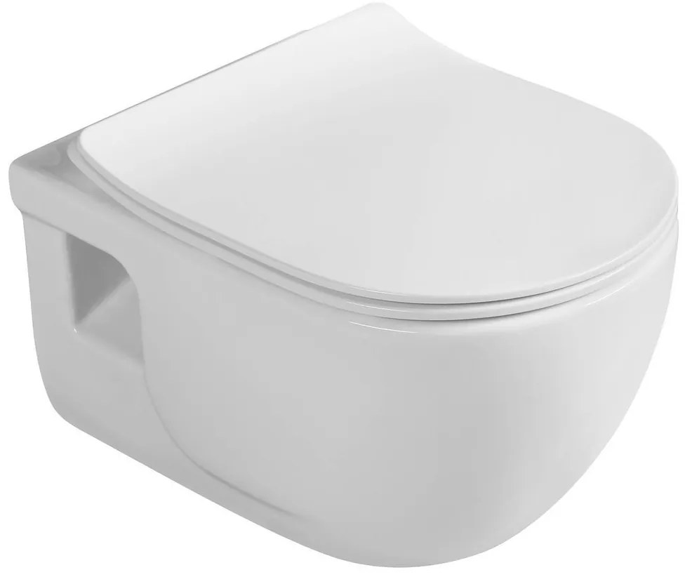 Sapho BRILLA závěsná WC mísa s bidet. sprškou, Rimless, 36,5x53 cm, bílá 100612