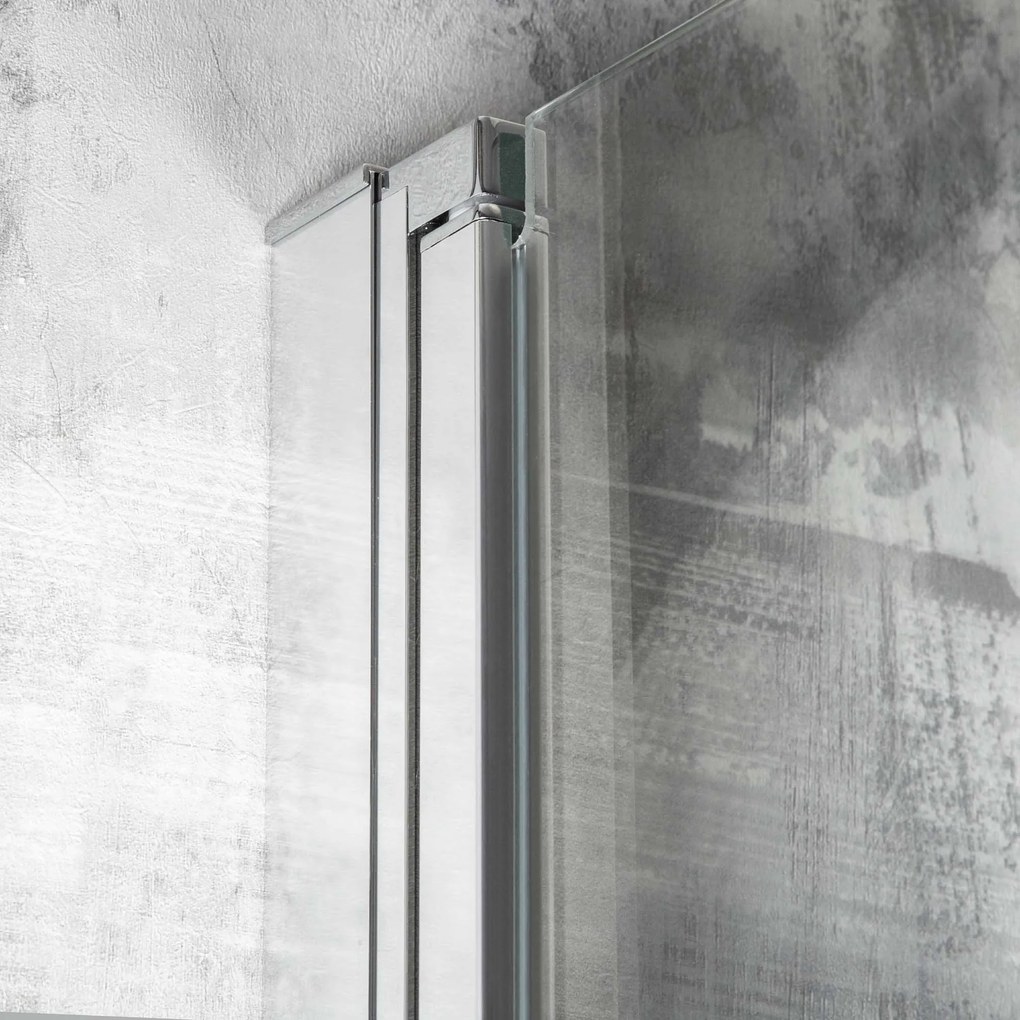 Novoterm Zalamovací otočné sprchové dveře NV-Style DR CHR 80, chrom/transparent - bez vaničky
