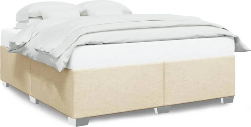 Rám postele bez matrace krémový 180 x 200 cm textil 3284497