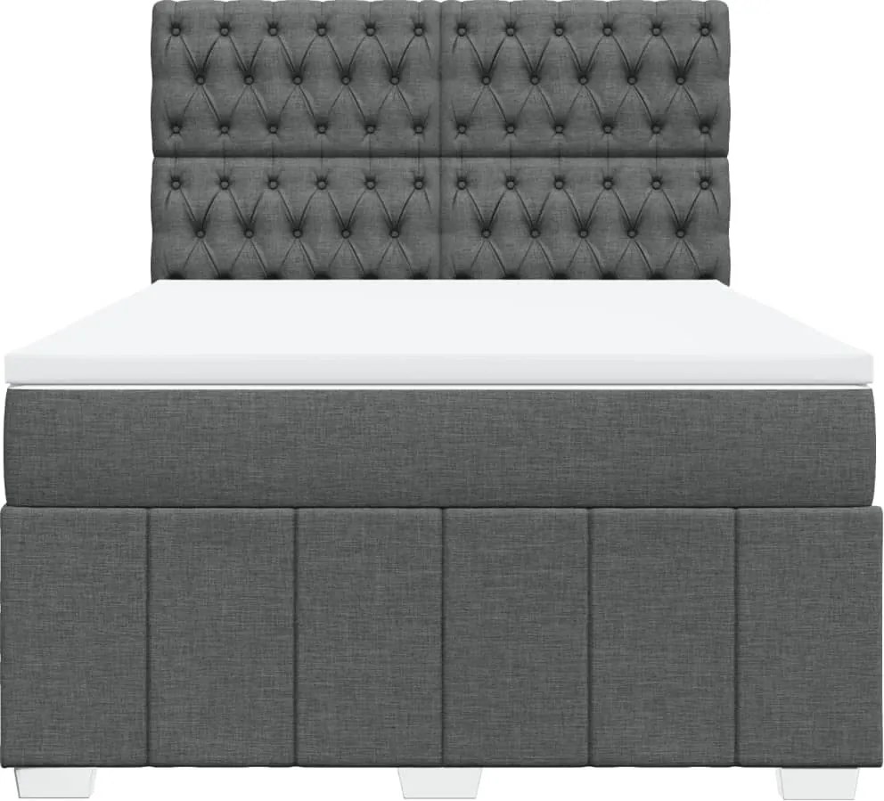 Box spring postel s matrací tmavě šedá 140x200 cm textil 3293999