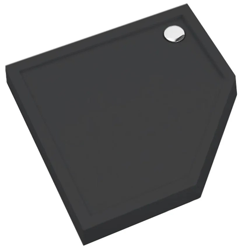 Vanička pětiúhelníkový Black Mat 80x80x12 Espera Plus AQM4697CMG