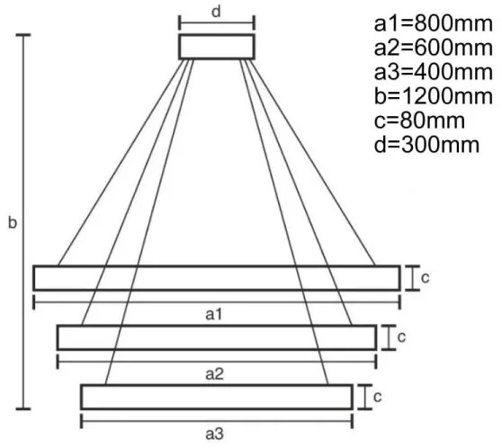 LED Stmívatelný lustr na lanku LED/170W/230V 3000-6500K + dálkové ovládání