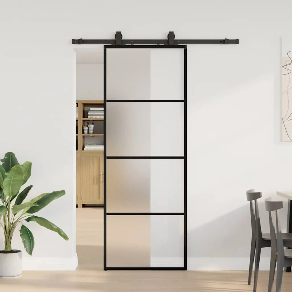 Posuvné dveře se sadou kování černé 76x205 cm ESG Glass