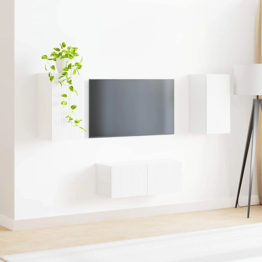 Sestava TV skříněk 2 ks Vysoce lesklá bílá Kompozitní dřevo 3408965