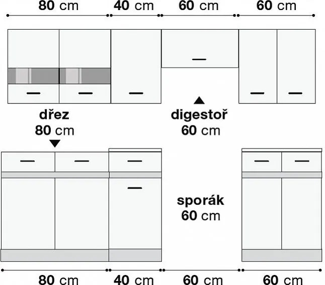 BRW Sektorová kuchyně Junona Line 240