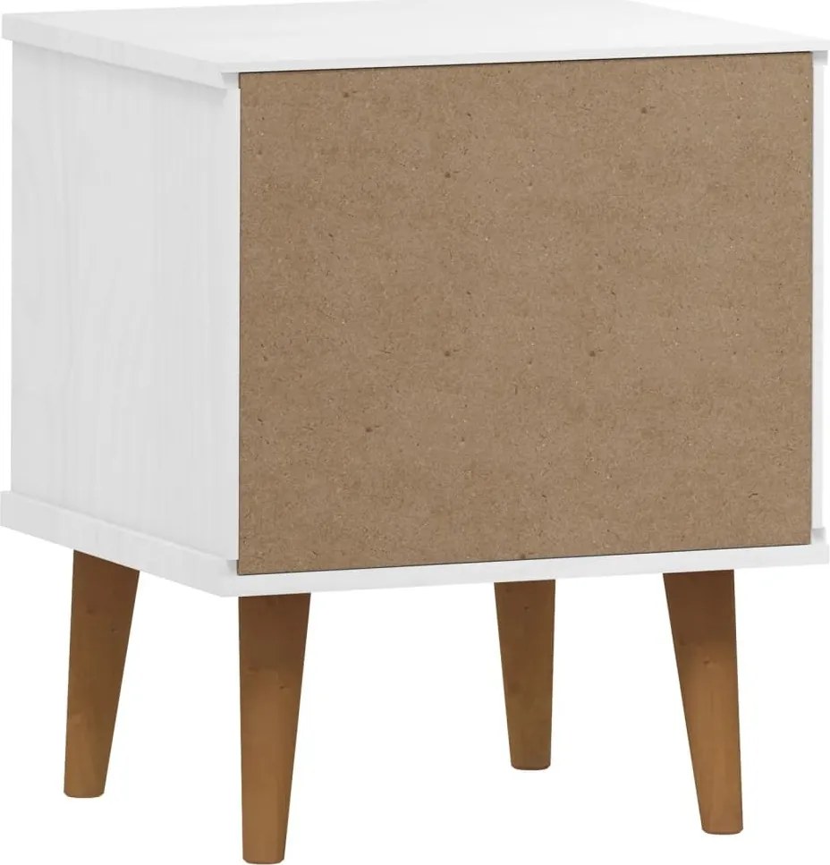 vidaXL Noční stolek MOLDE 40 x 35 x 48 cm masivní borové dřevo [350496] Barva: Bílá