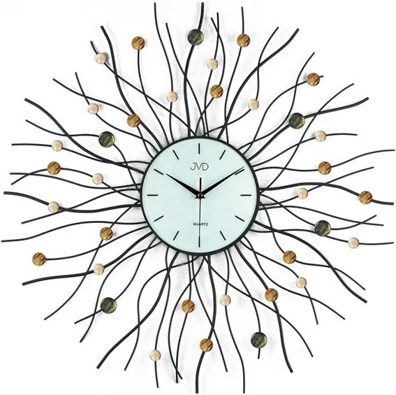 Kovové paprskovité nástěnné designové hodiny JVD HJ02
