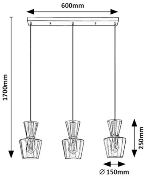Rabalux 72163 - Lustr na lanku ABRA 3xE27/60W/230V