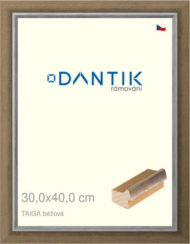 DANTIK rámeček 30x40 | TAIGA béžová (Plexi Čiré)