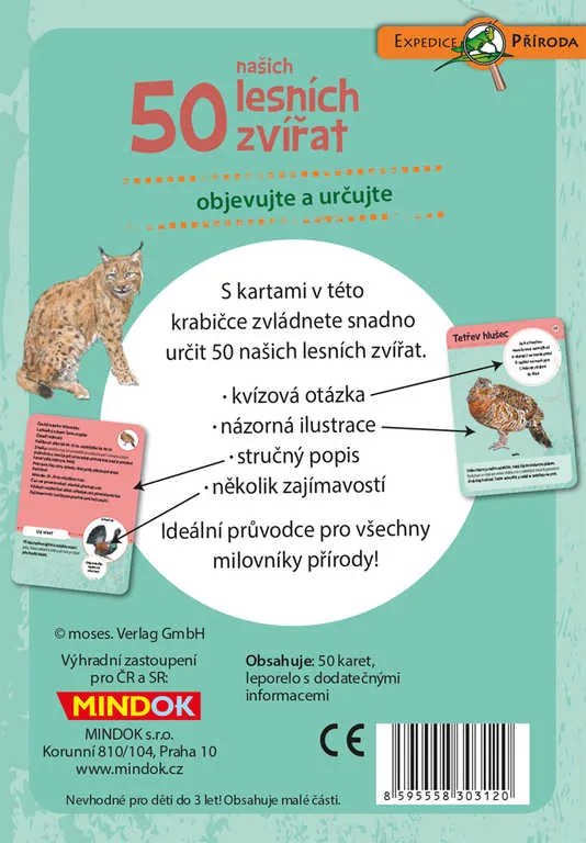 MINDOK HRA kvízová Expedice Příroda: 50 našich lesních zvířat naučná mn312
